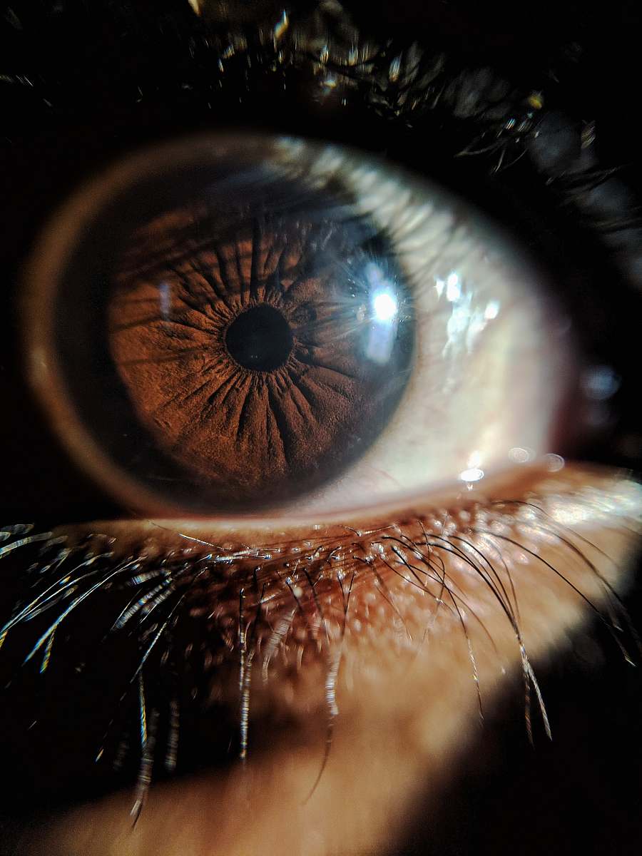 Close-Up Of A Human Eye With Contact Lens Image | Free Download Photo