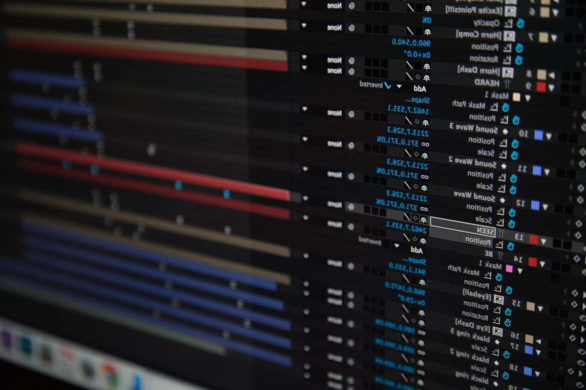 Free High-Tech Computer Monitor Displaying Dynamic Data Visualizations ...