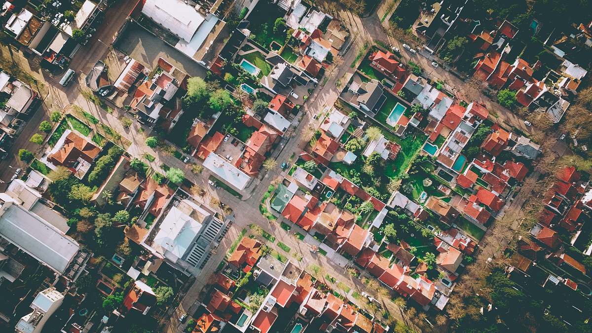 Free Aerial View Of Urban Cityscape Image