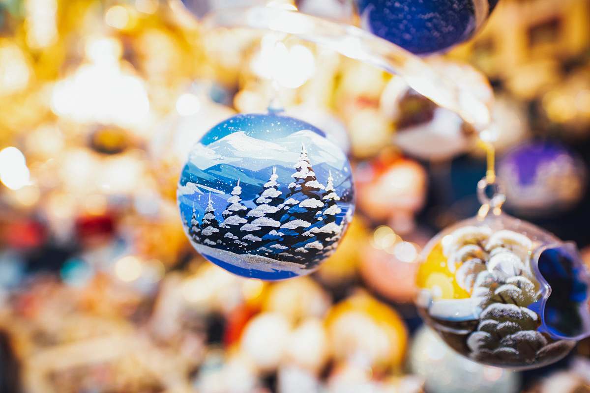 Free Enchanting Christmas Tree Ornaments In Outer Space Image