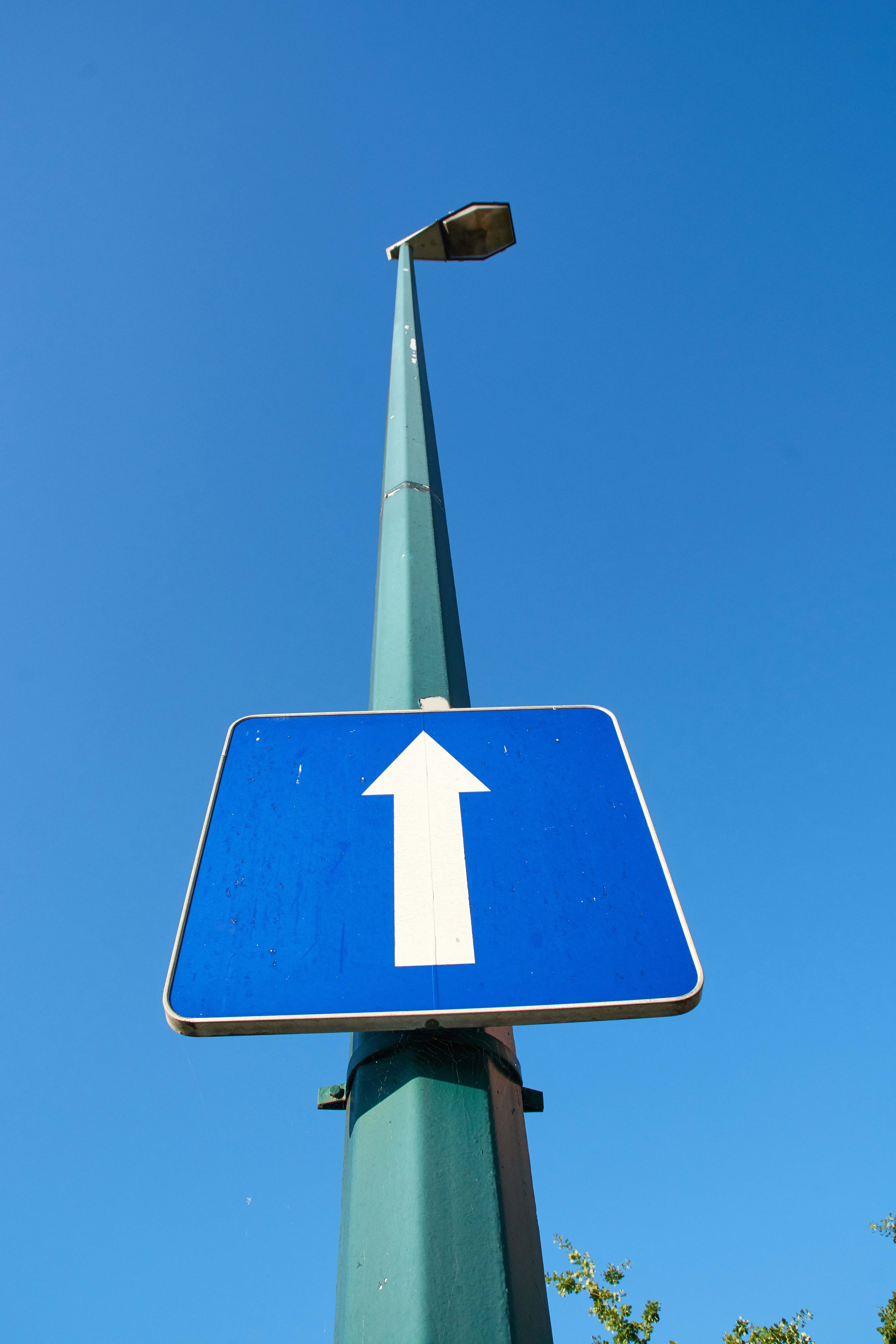 Sign Arrow Up Signage Blue Image Free Photo