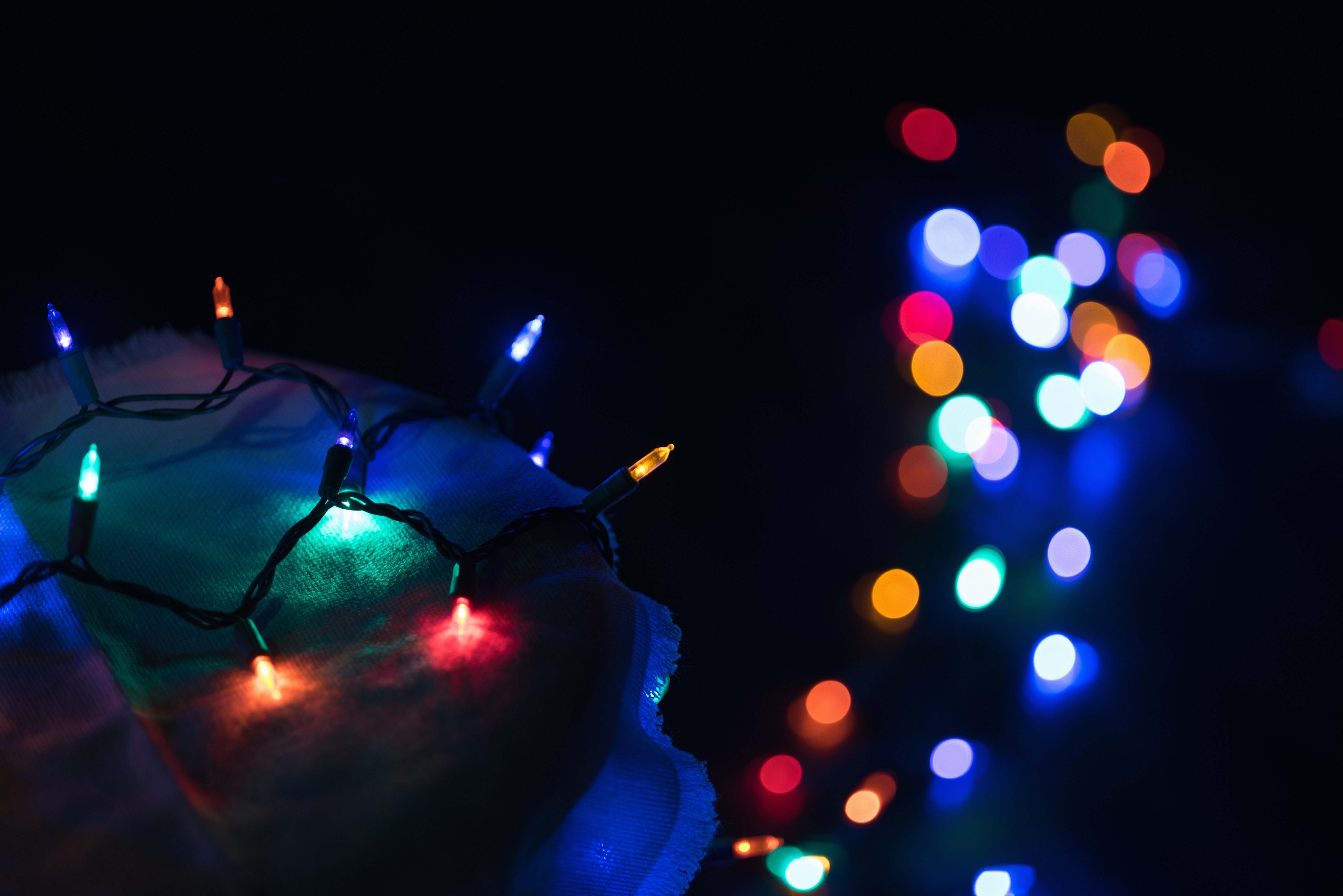 Holidays Lighted Assorted-color String Lights Bookah Image Free Photo