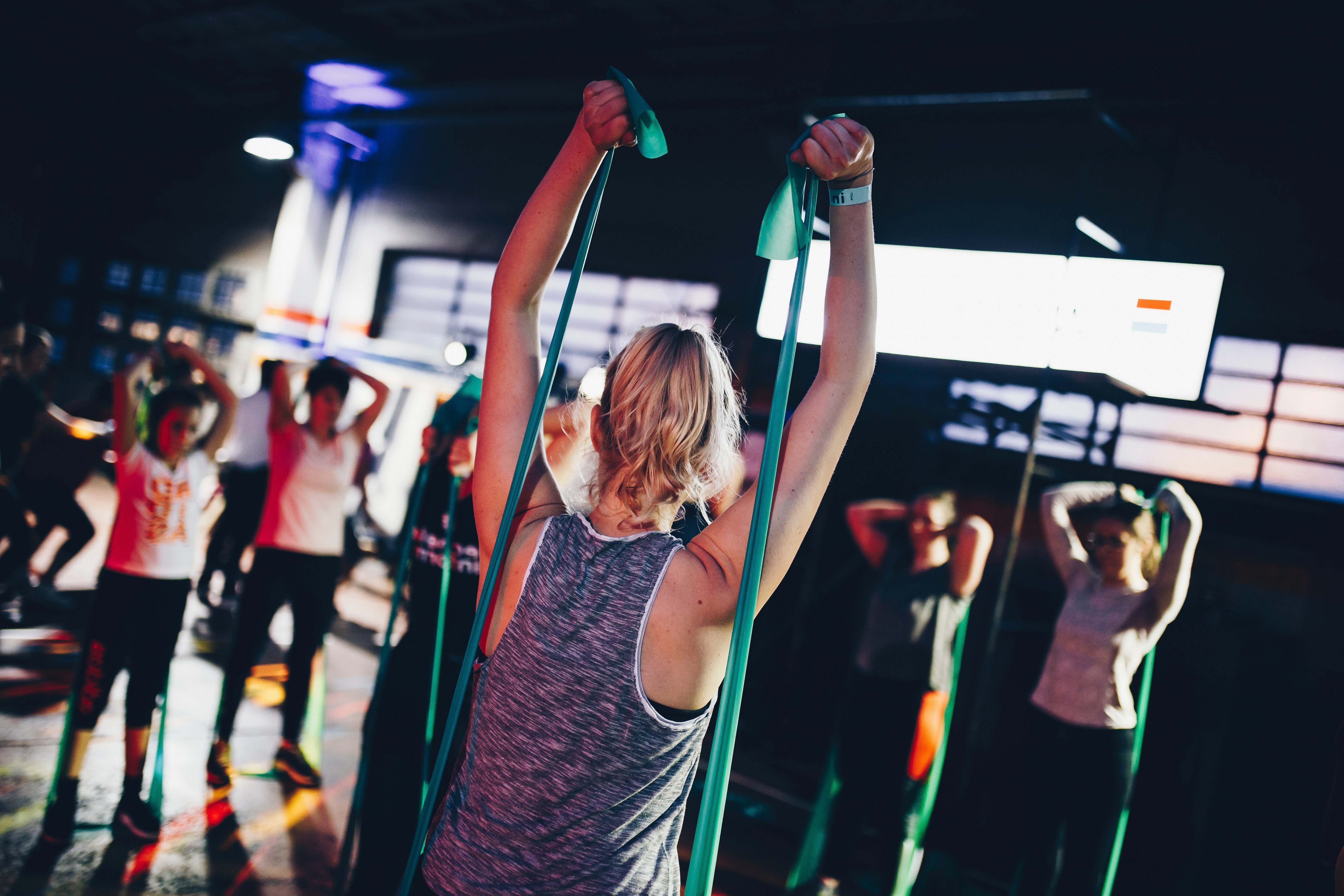 Person Group Of People In Gym While Exercising Human Image Free Photo