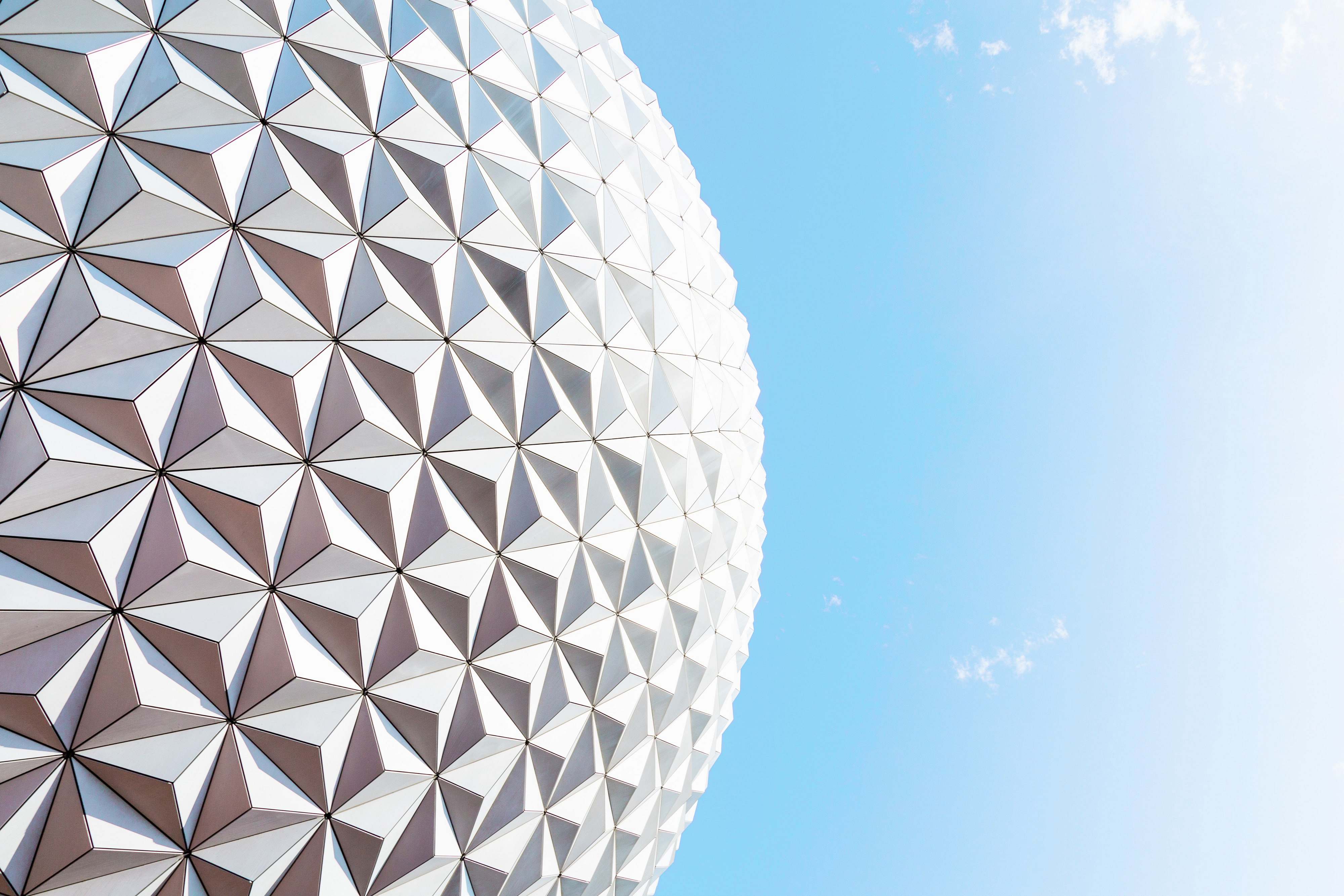 Architecture Worm's-eye View Of Sphere Structure Blue Image Free Photo