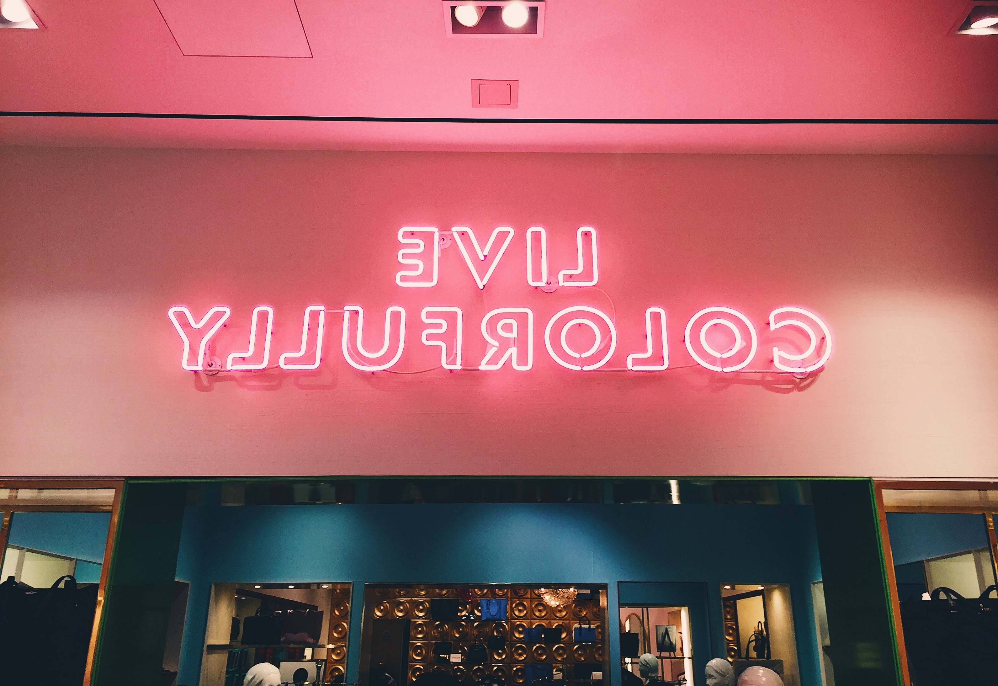 Sign Live Colorfully Neon Signage Wallpaper Image Free Photo