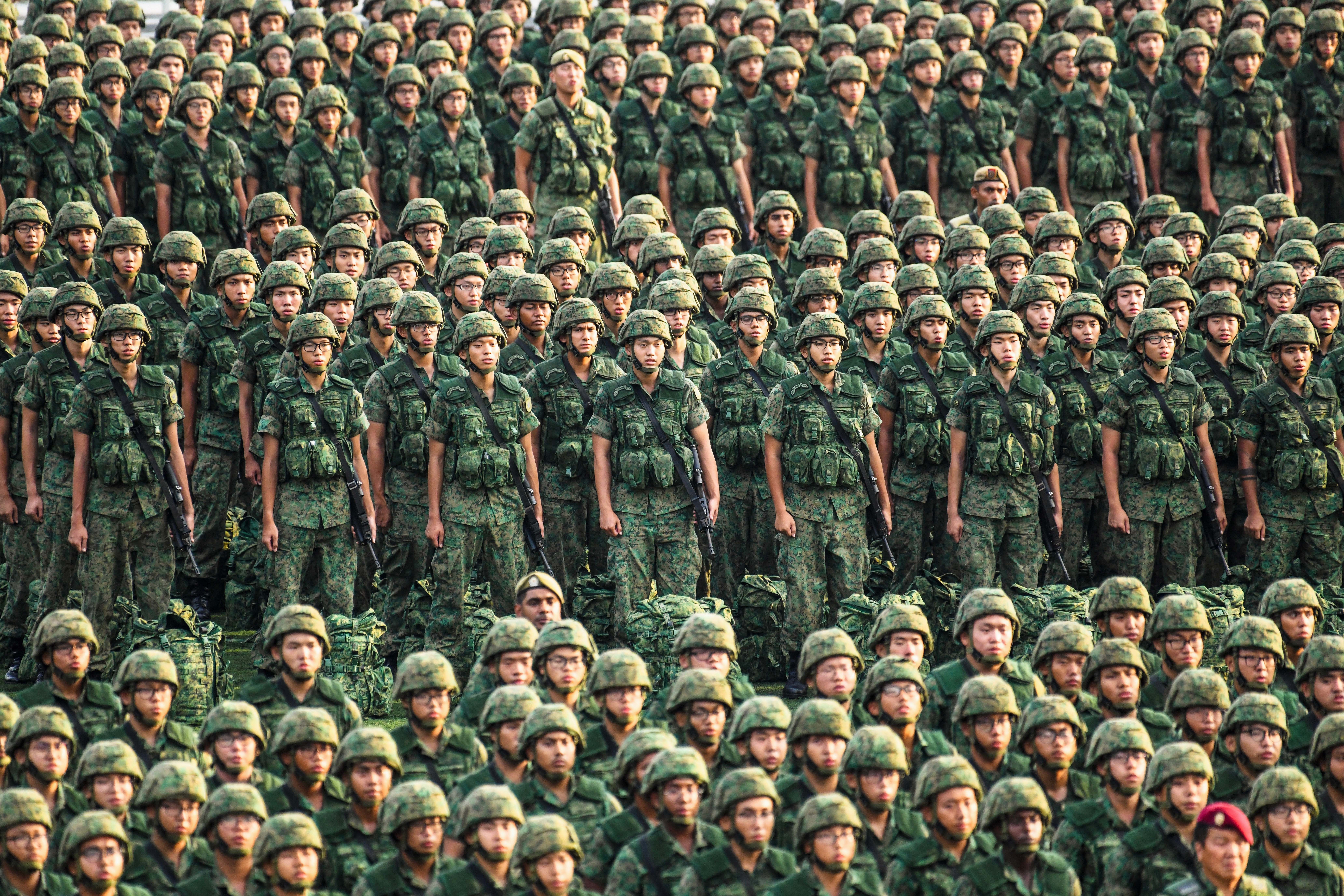 Human Group Of Army Standing Outdoor Military Image Free Photo