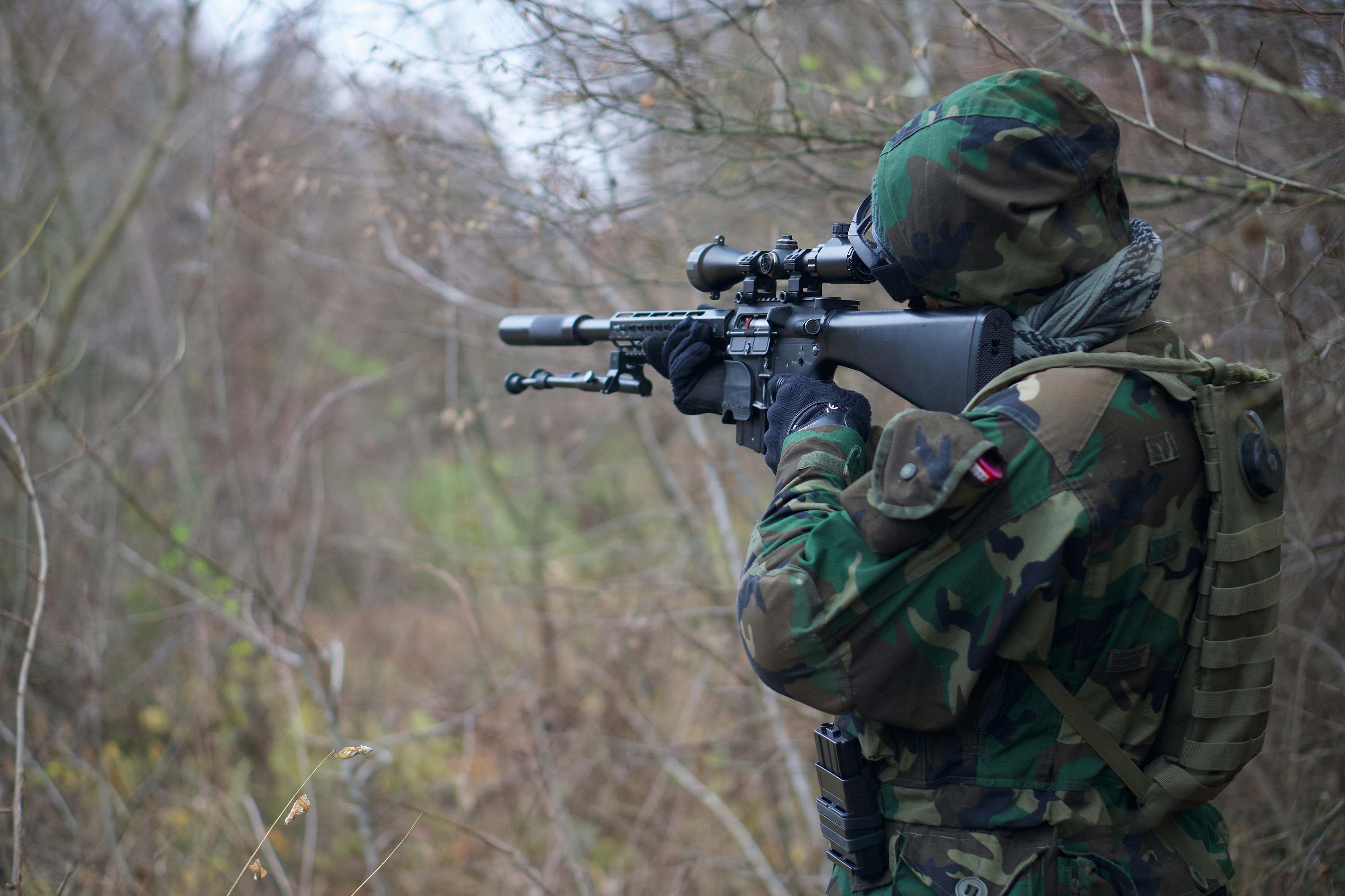 Human Person Holding Assault Rifle People Image Free Photo