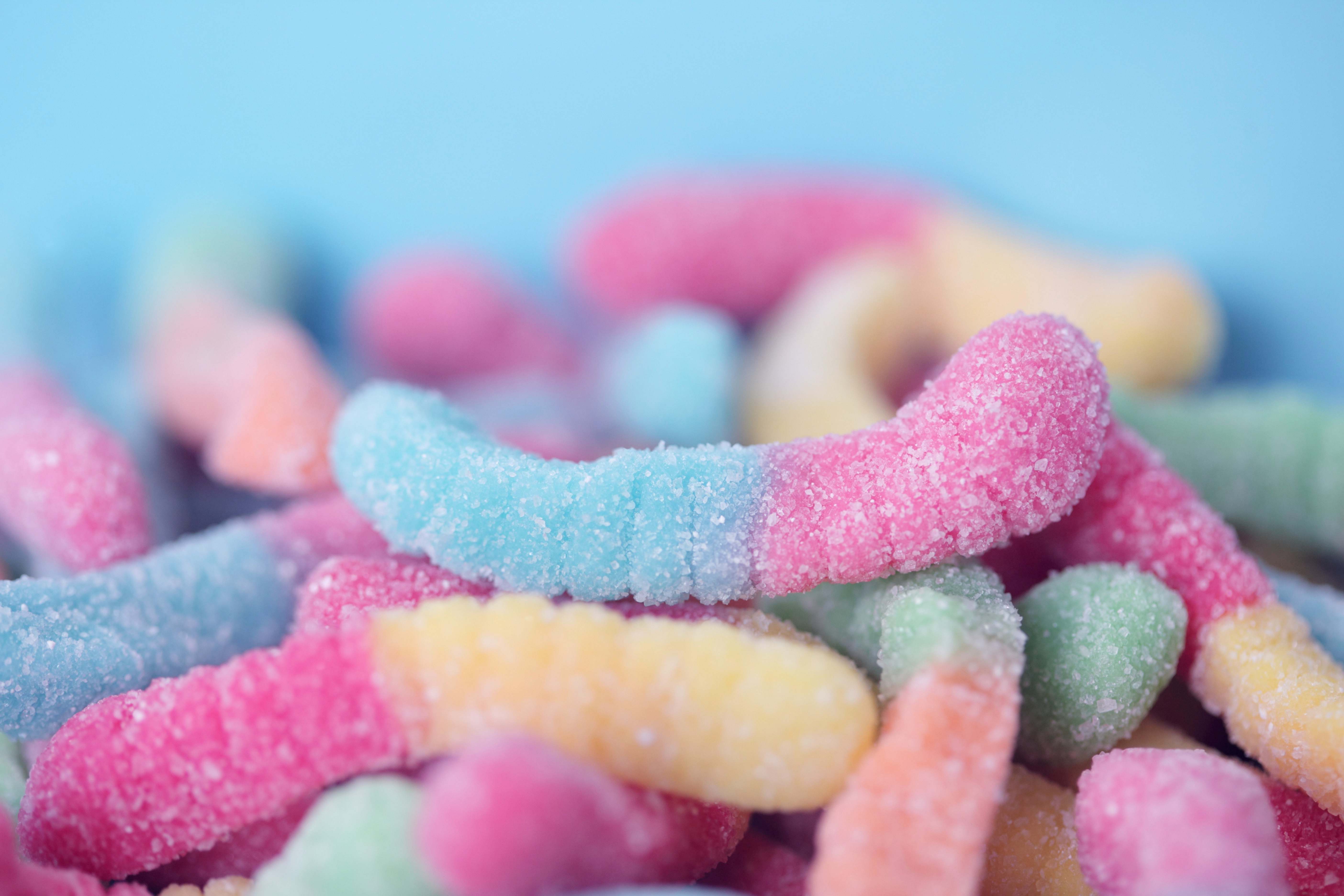Vibrant Candy Gummy Worms - A Sweet Pile Of Colorful Delights Image ...